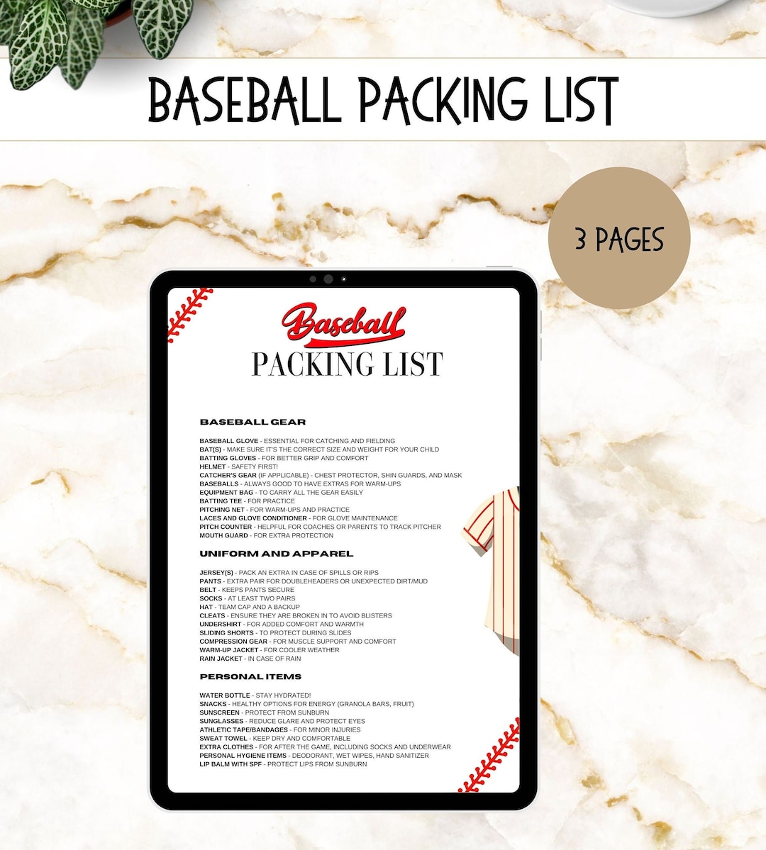 Baseball Packing, Travel Baseball Packing Checklist, List for Baseball ...