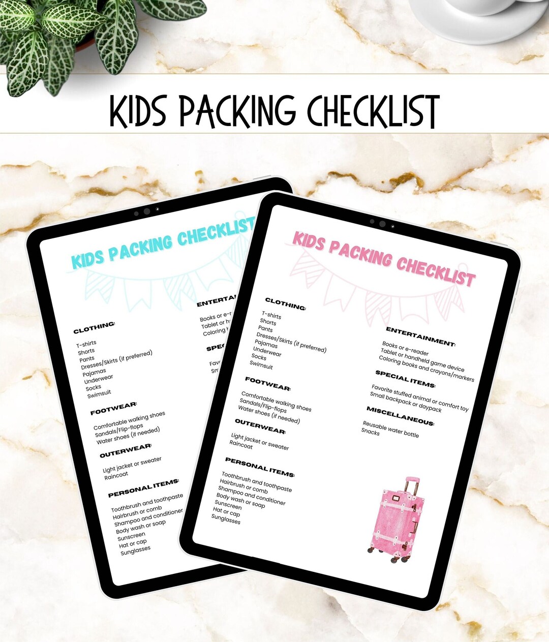 Kids Travel Packing Checklist Bundle (digital Download) - Etsy