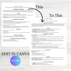 Work From Home Resume, WFH Resume, Resume Template, CV Template & Guide ...
