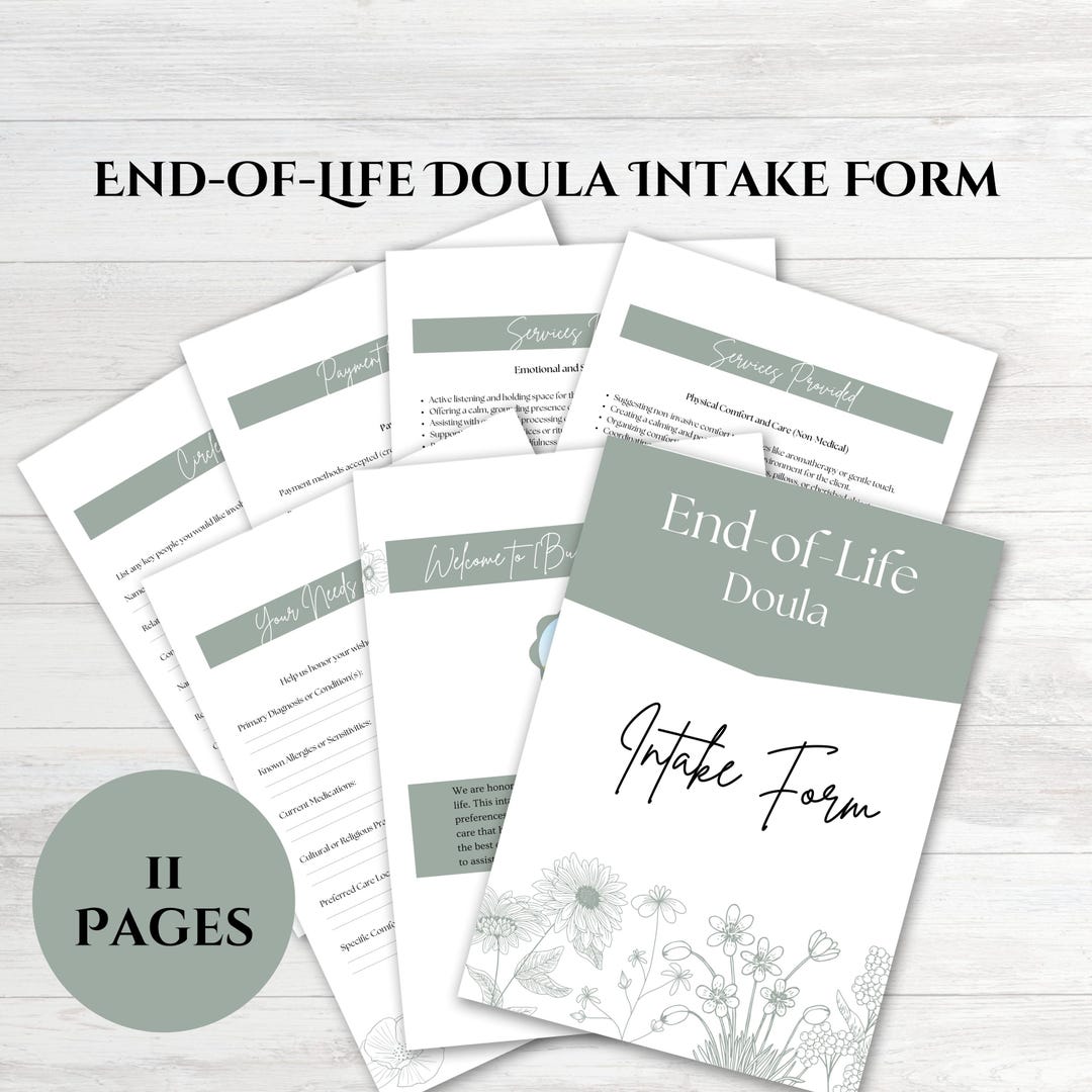 End-of-life Doula Intake Form, Death Doula Paperwork, End of Life Doula ...