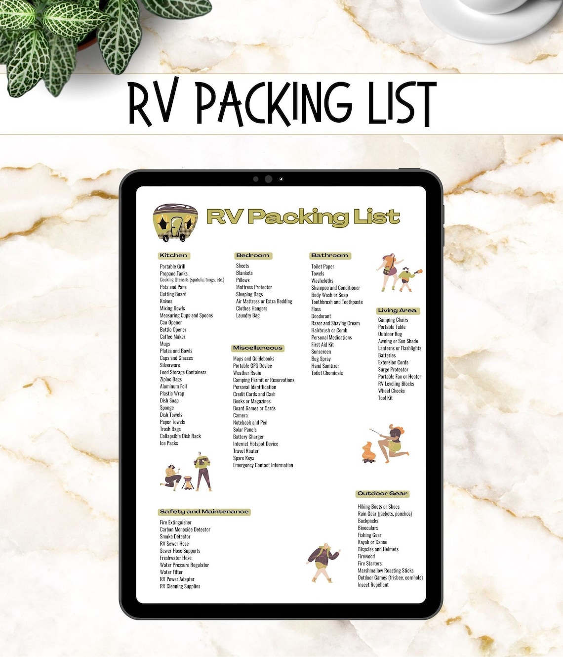RV Camping Packing List: Printable Checklist (PDF Download) - Etsy
