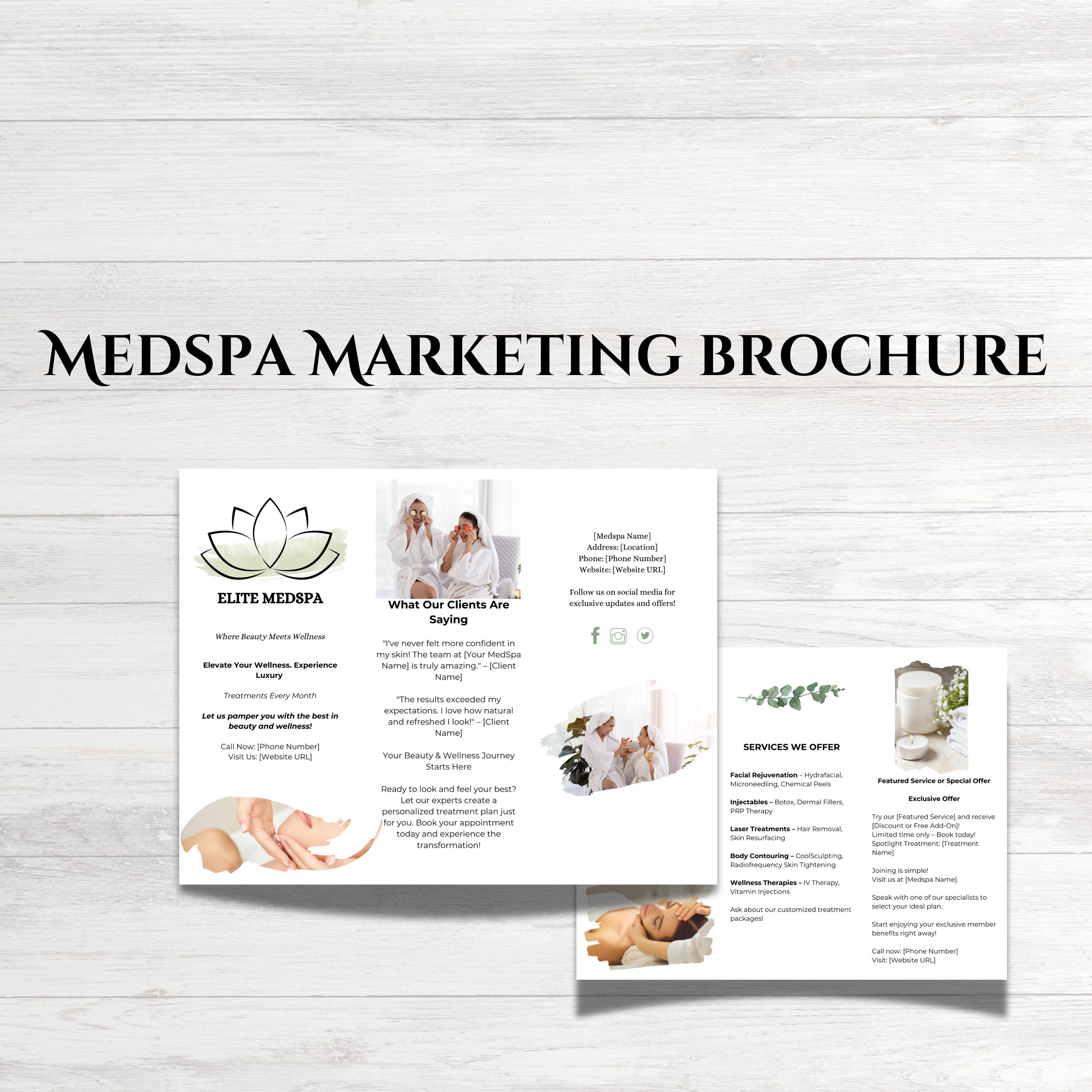 Medspa Tri-fold Brochure, Spa Brochure Template, Beauty Salon Pamphlet ...