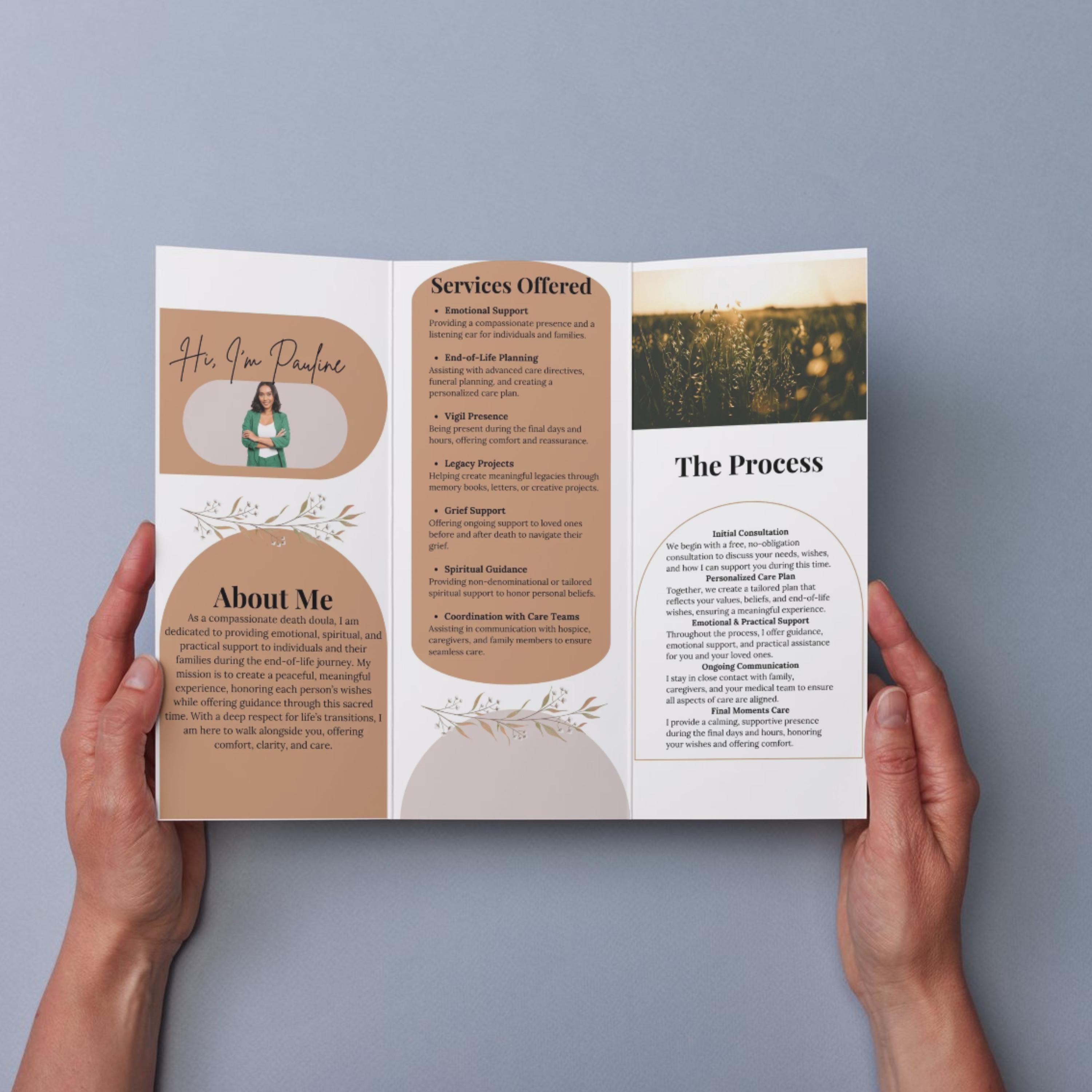 Death Doula Brochure, Editable Canva Template, End-of-life Doula ...