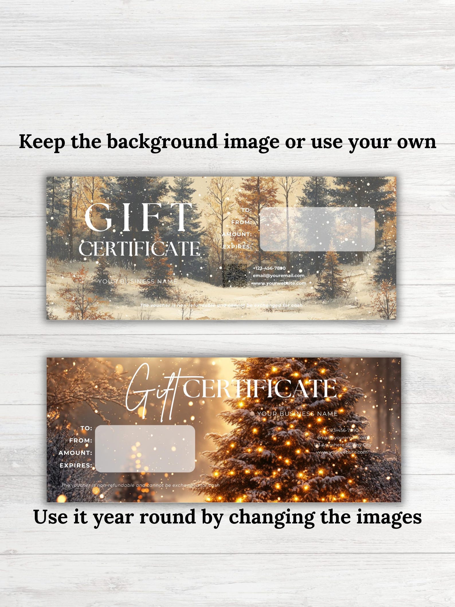 Blank Gift Certificates, Business Gift Certificates, EDITABLE Gift ...