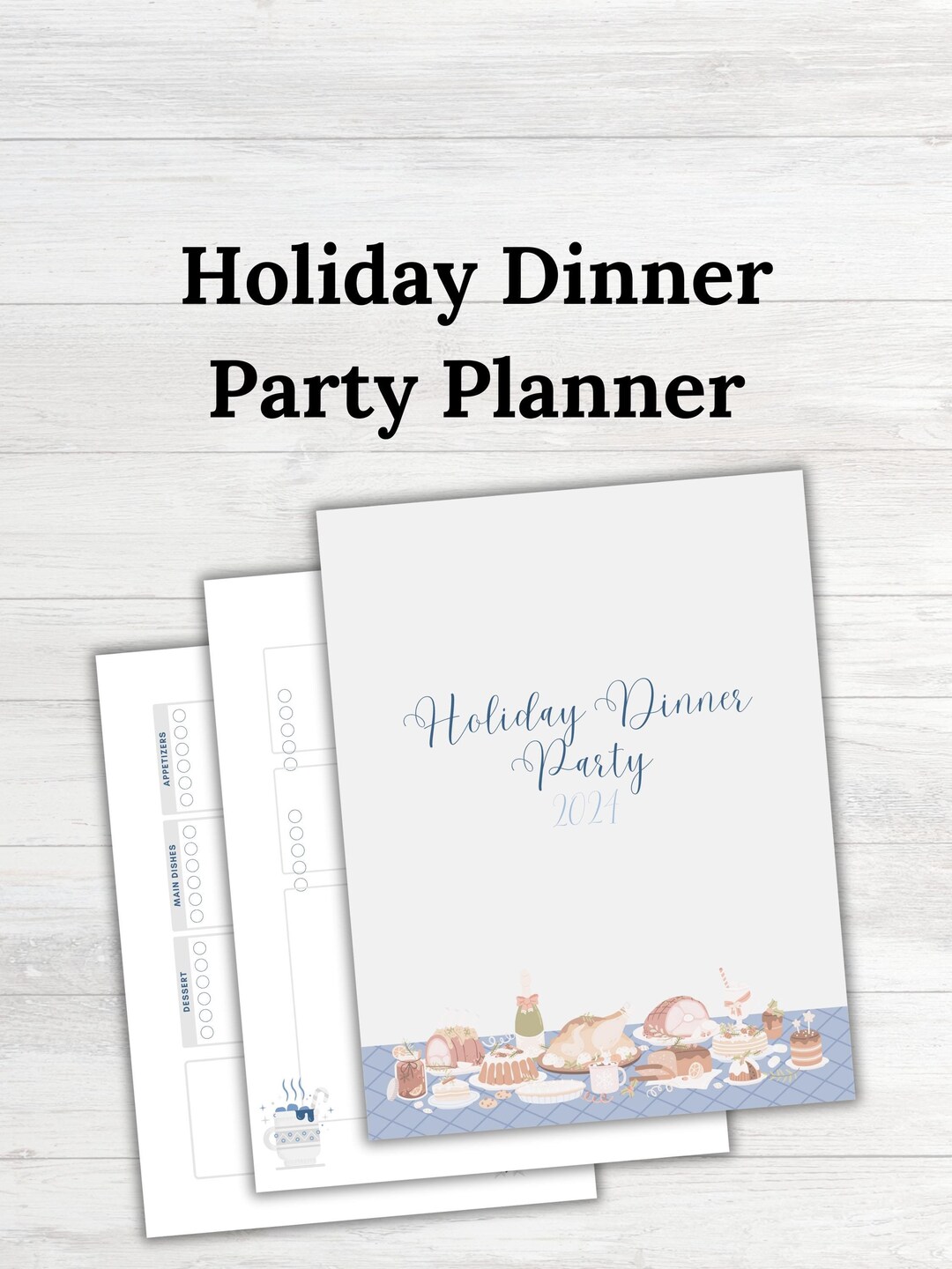 Holiday Dinner Party Planner, Printable Dinner Planner, Menu Planner ...