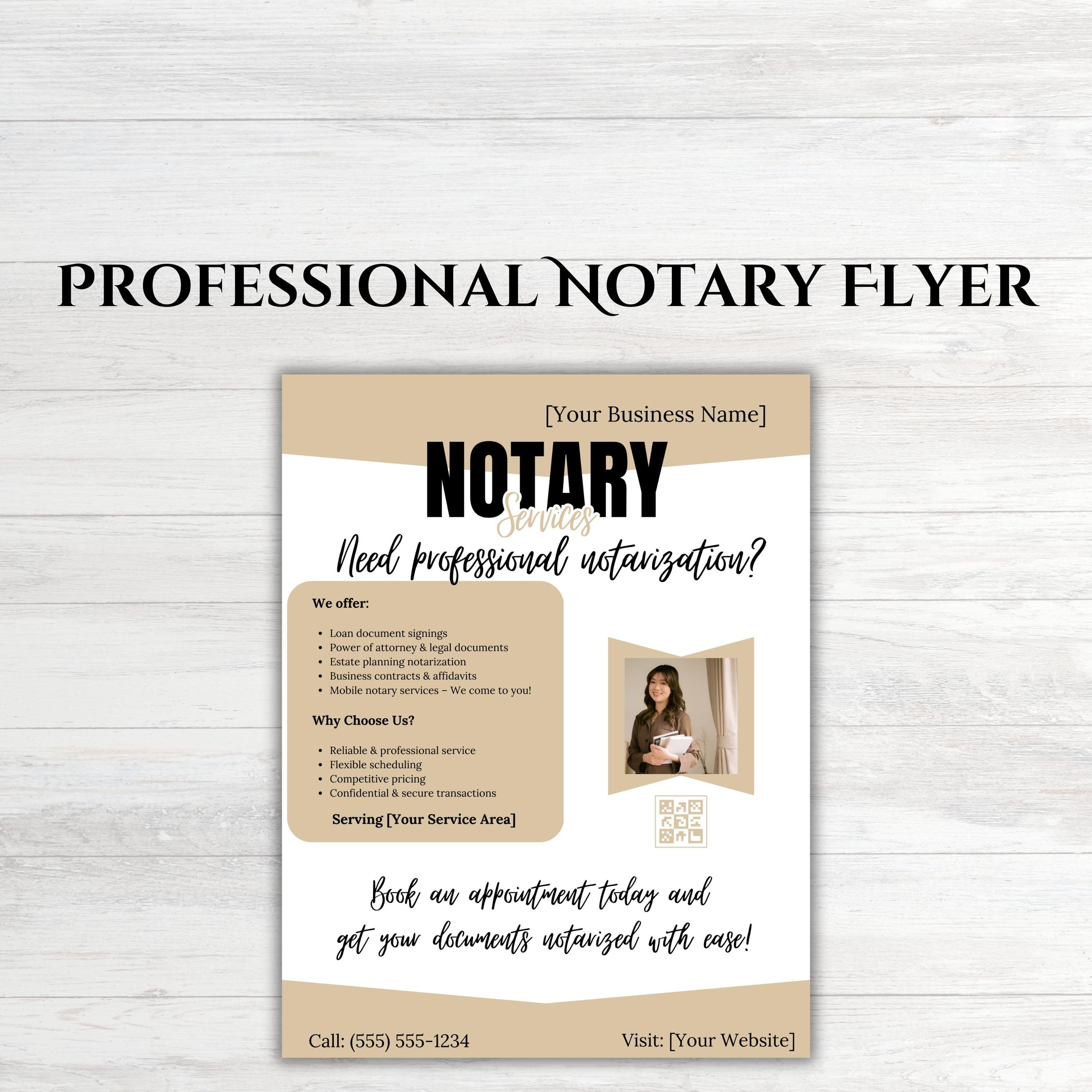 Notary Public Flyer, Mobile Notary Template, Notary Business Marketing ...