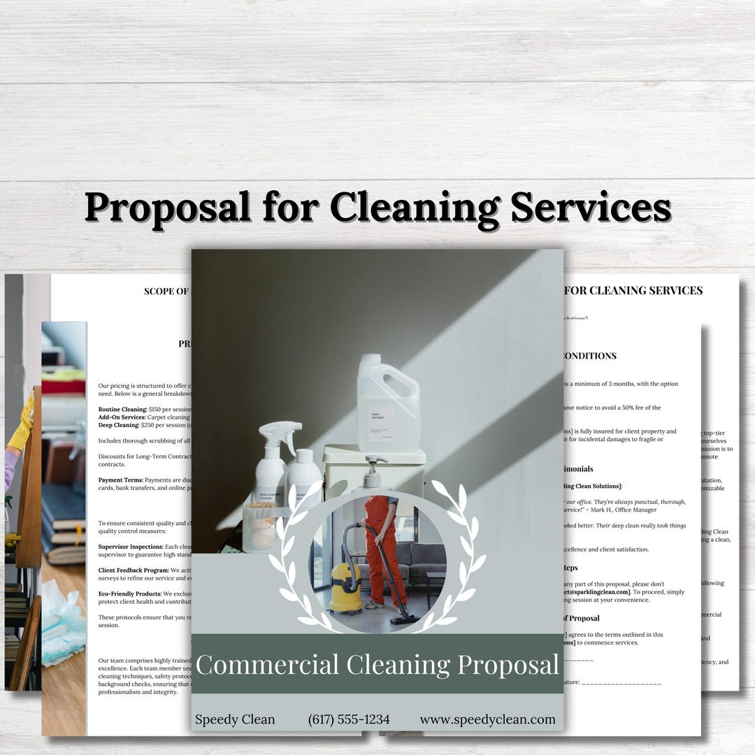 Cleaning Service Proposal, Commercial Cleaning Proposal, Cleaner's ...