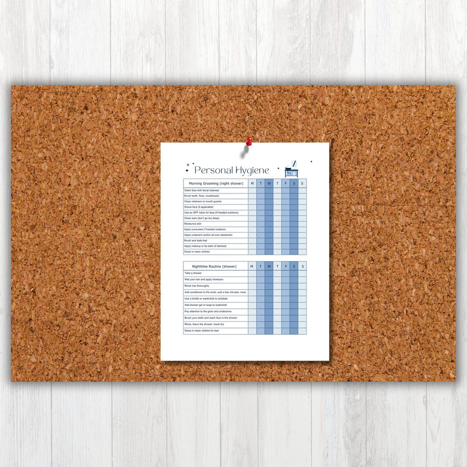 Daily Hygiene Tracker: Morning & Night Routine Checklist (PDF Download ...