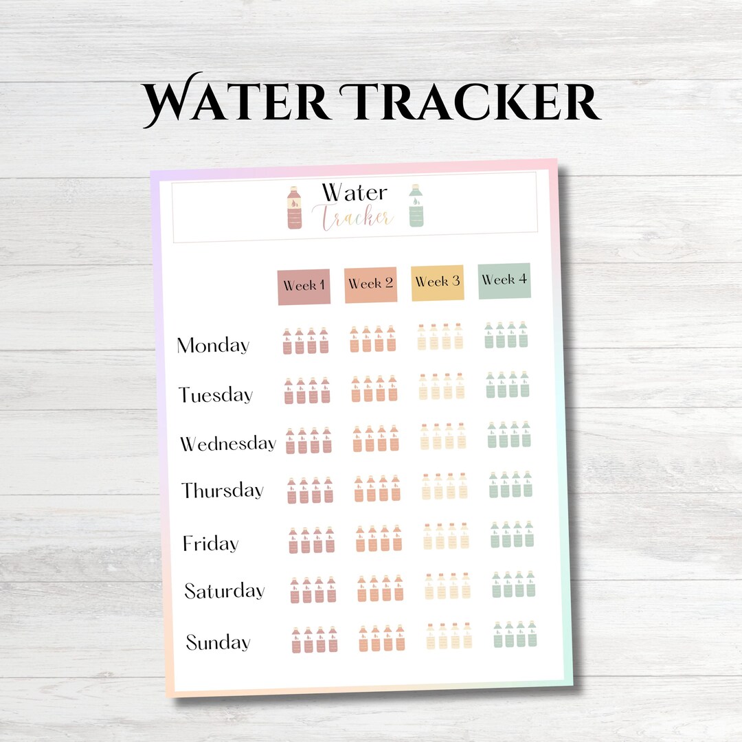 Water Tracker, Staying Hydrated, Water Log, Hydration Log, Healthy ...