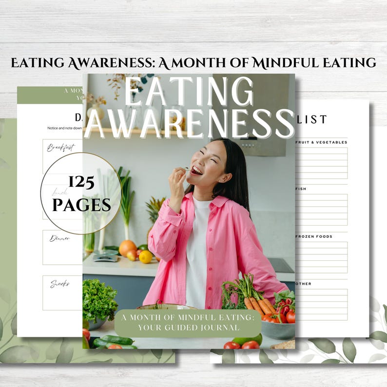 Mindful Eating Journal: Food Diary, Meal Tracker (printable PDF) - Etsy