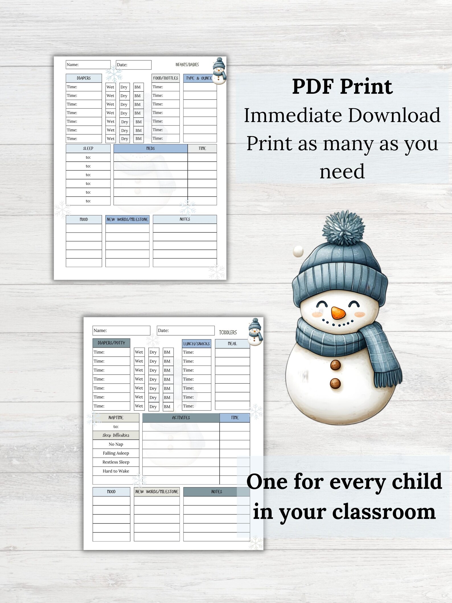 Daycare Parent Note Home, Parent Report Child Care, Toddler Parent ...