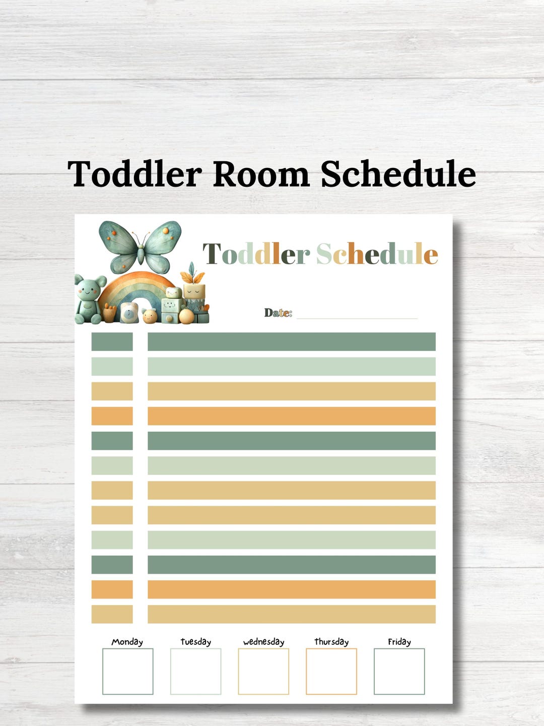 Daily Daycare Schedule, Child Care Schedule, Toddler Classroom, Canva ...