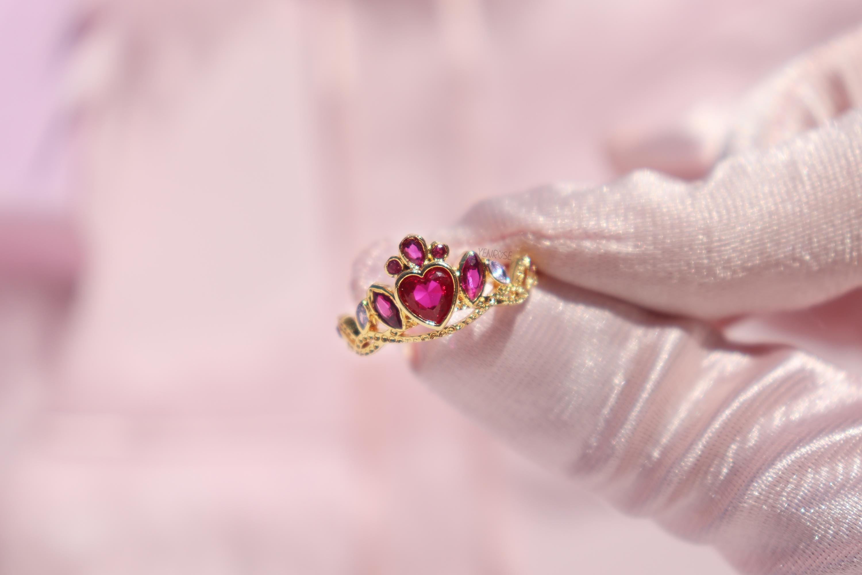 Princess Crown Ring, Pink Heart Crown Ring, Fairy Tale Jewelry, Best ...