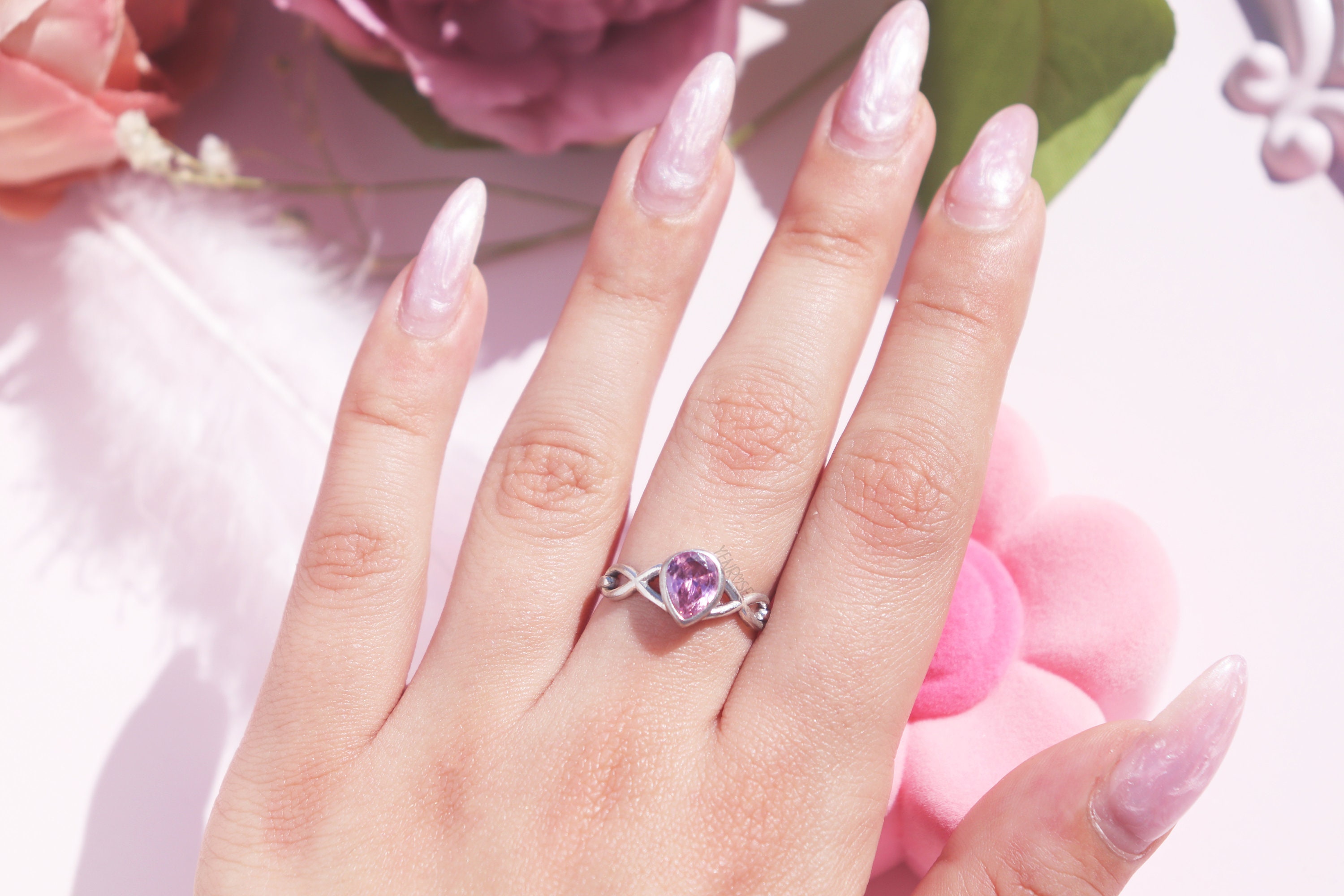 Swan Princess Ring, Odette Tiara Ring, Pink Stone Crown Ring - Etsy