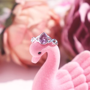 Swan Princess Ring, Odette Tiara Ring, Pink Stone Crown Ring - Etsy