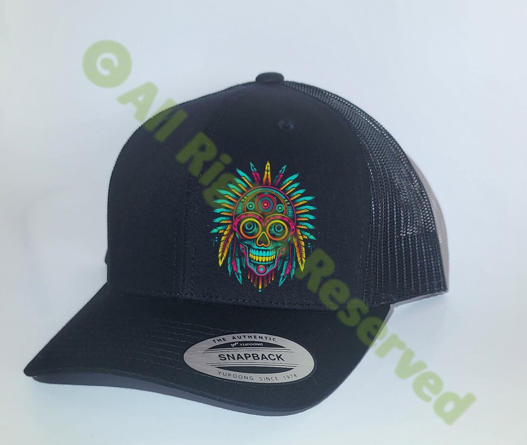 Neon Skull - Etsy