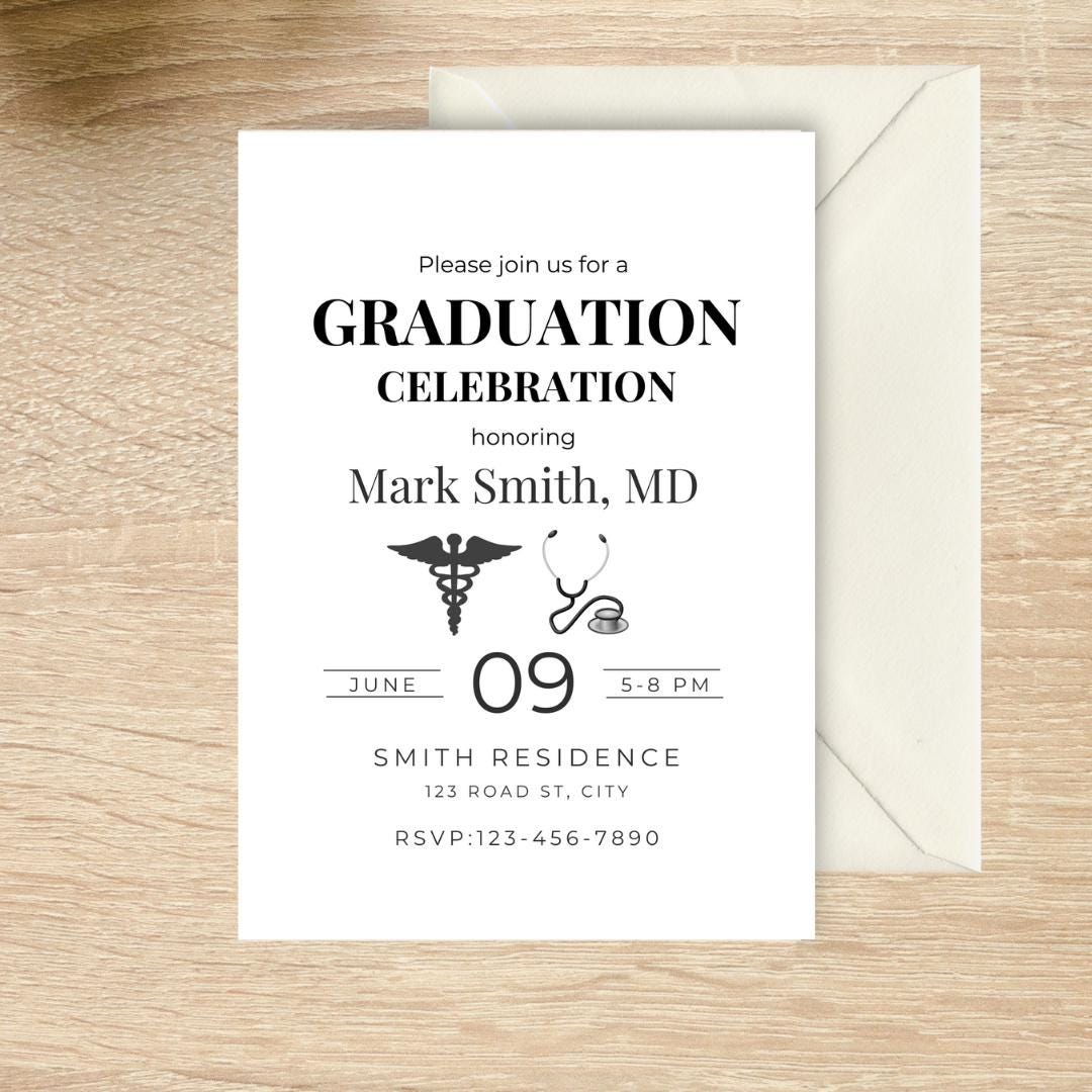 Doctor Graduation Party Invitation, Medicine Graduation Party ...