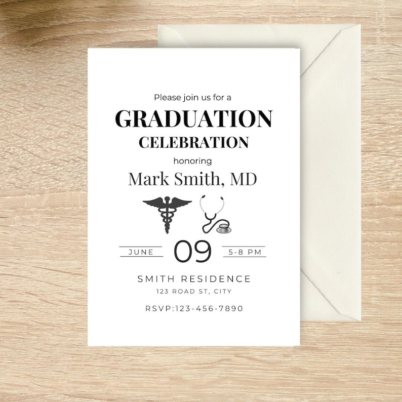 Doctor Graduation Party Invitation, Medicine Graduation Party ...