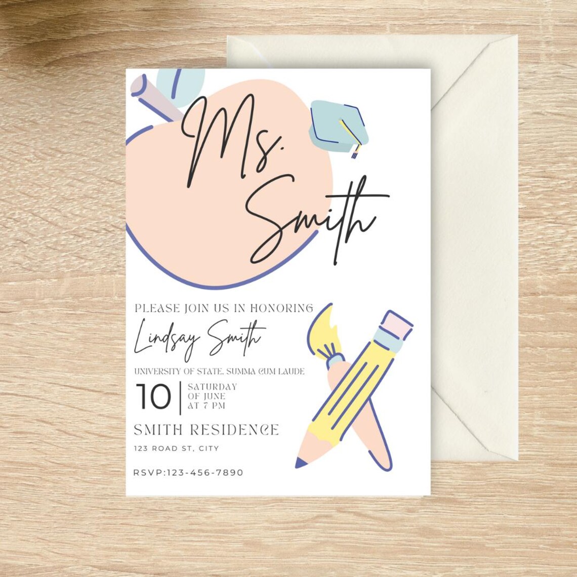 Teacher Graduation Party Invite, Instructor Graduation Party Invite ...