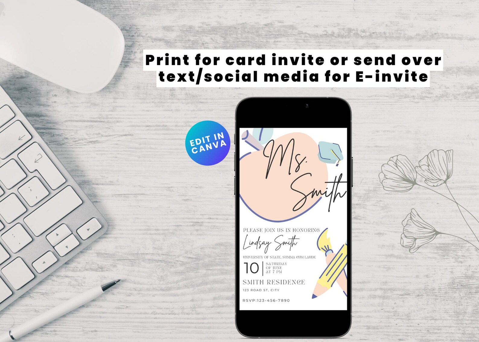 Teacher Graduation Party Invite, Instructor Graduation Party Invite ...