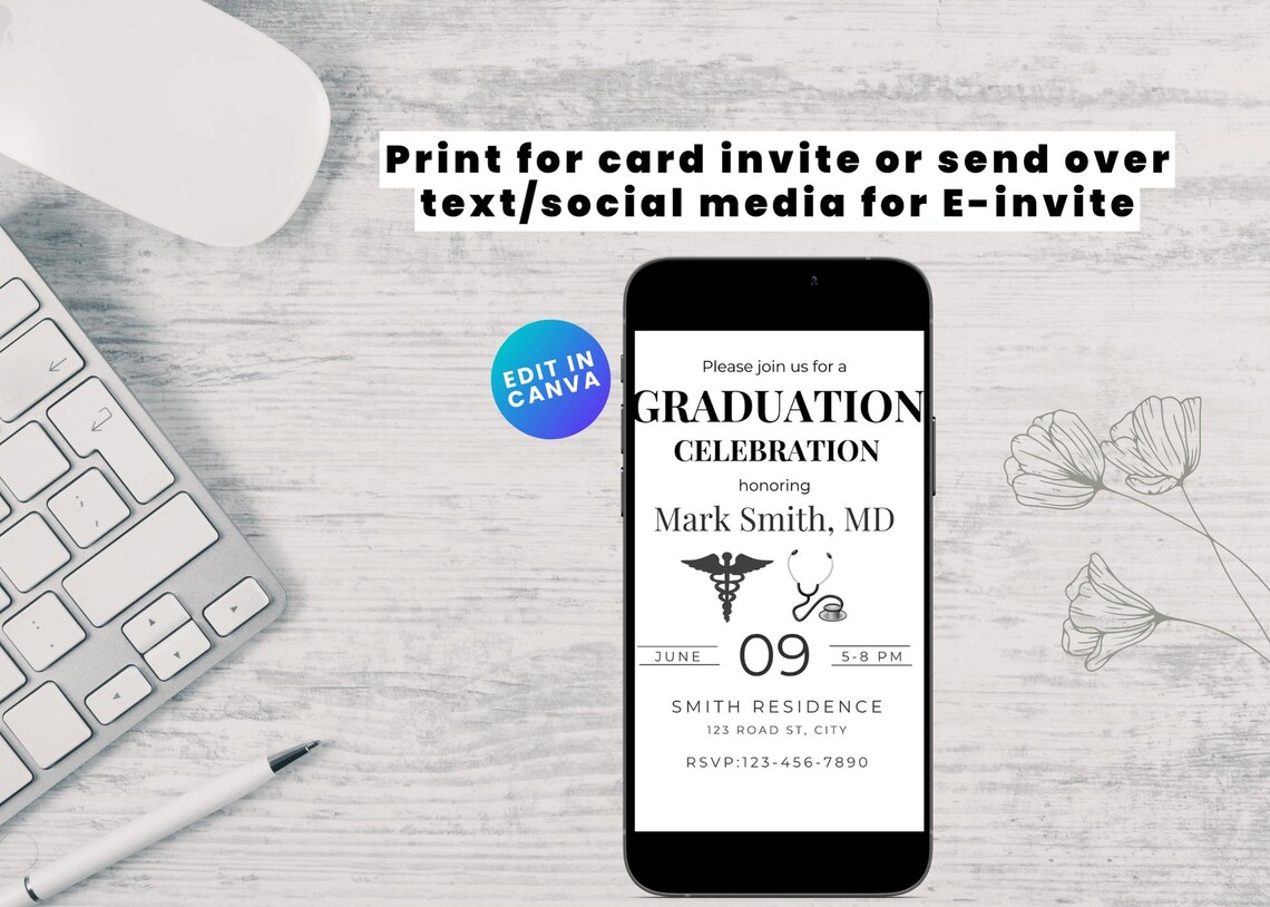Doctor Graduation Party Invitation, Medicine Graduation Party ...