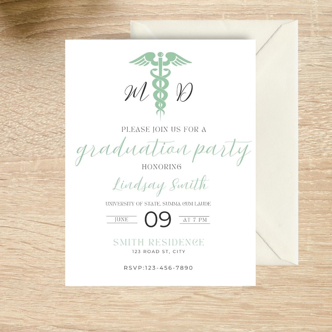 MD Graduation Party Invite, DO Graduation Party, RN Graduation Party ...