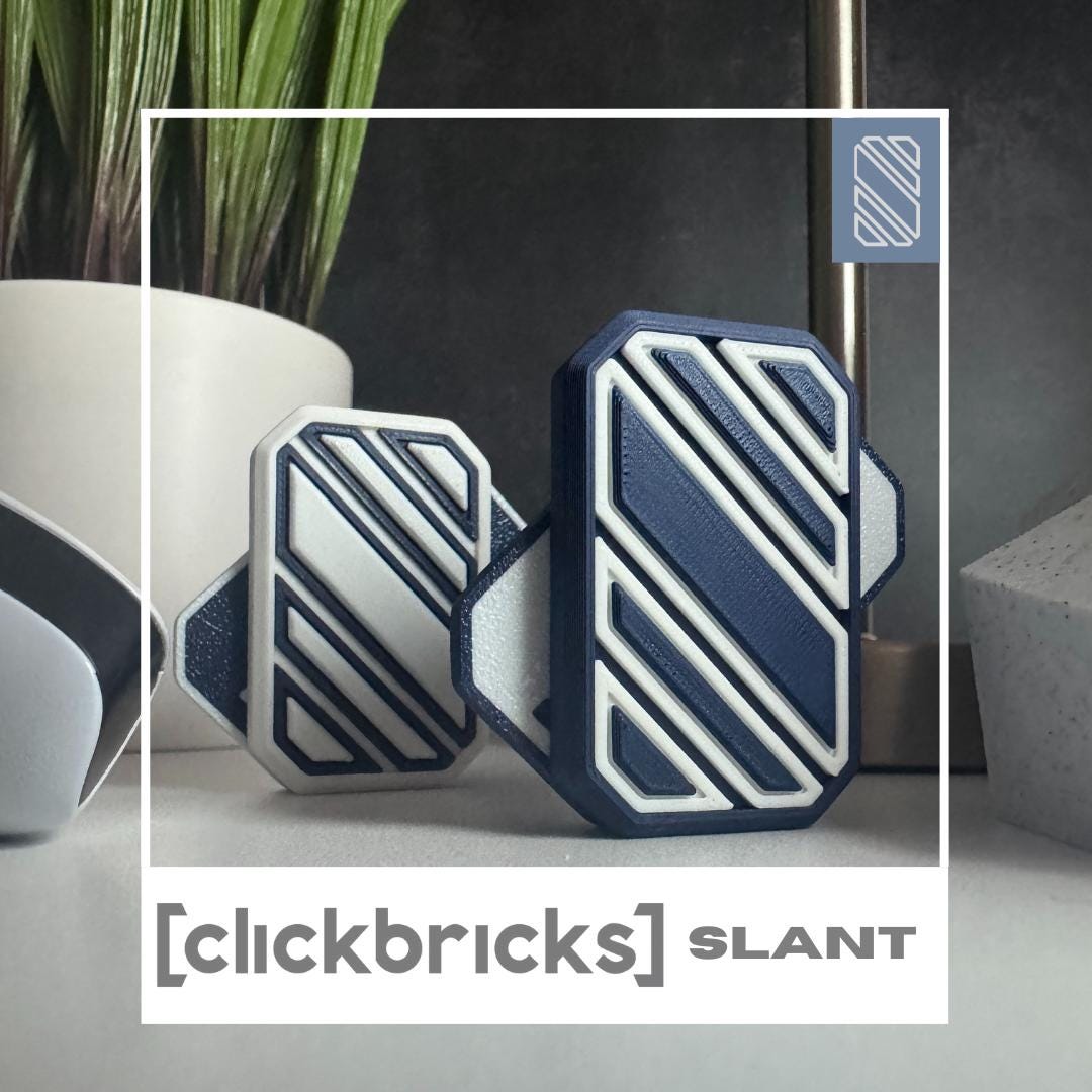 Clickbricks Slant Navy 3D Printed Magnetic Fidget Slider Toy - Etsy