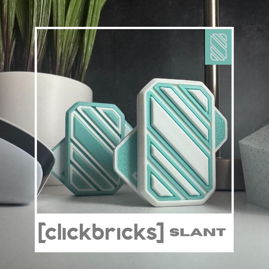 Clickbricks Slant Teal 3D Printed Gift Magnetic Fidget Slider Toy - Etsy