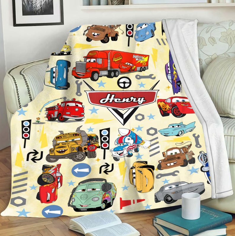 Personalized Disney Pixar Cars Blanket, Lightning Mcqueen Sally Tow ...