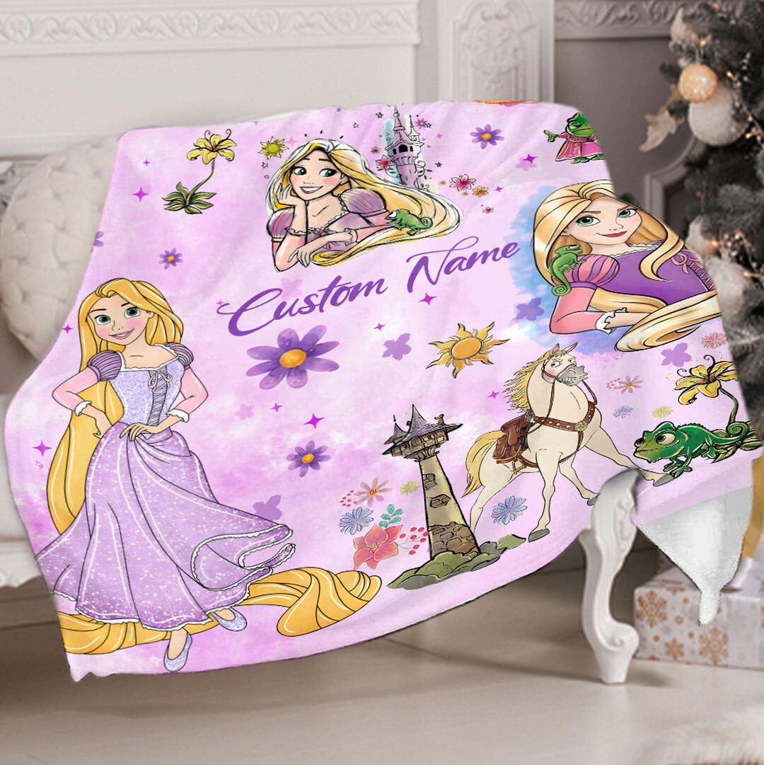 Personalized Disney Princess Rapunzel Blanket, Cute Disney Princess ...