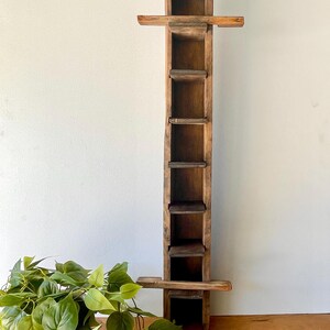 Vintage Wood Shelf Primitive Tall Narrow Tower Knick Knack Display ...