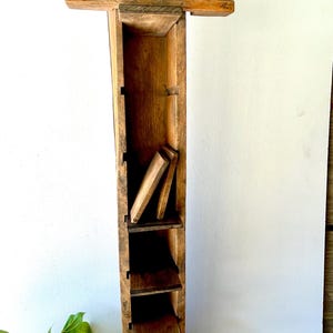 Vintage Wood Shelf Primitive Tall Narrow Tower Knick Knack Display ...