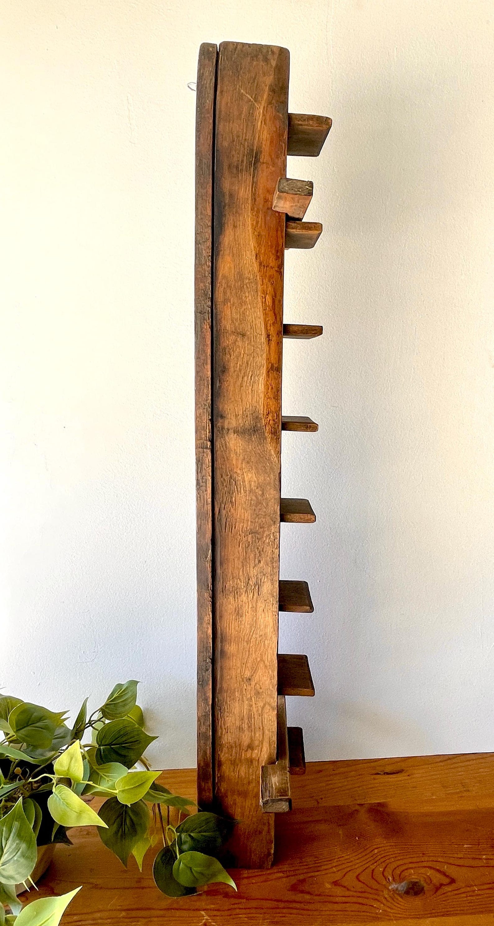 Vintage Wood Shelf Primitive Tall Narrow Tower Knick Knack Display ...