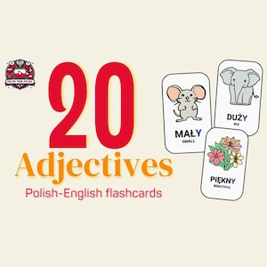 20 Polish Adjectives Polish-english Flashcards - Etsy