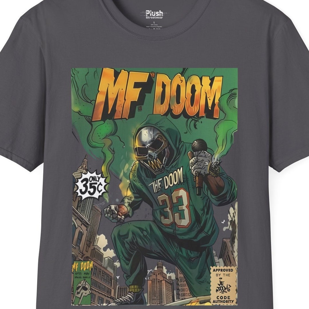MF DOOM T-shirt Comic Vintage Style - Hip Hop Icon Graphic Tee -retro ...