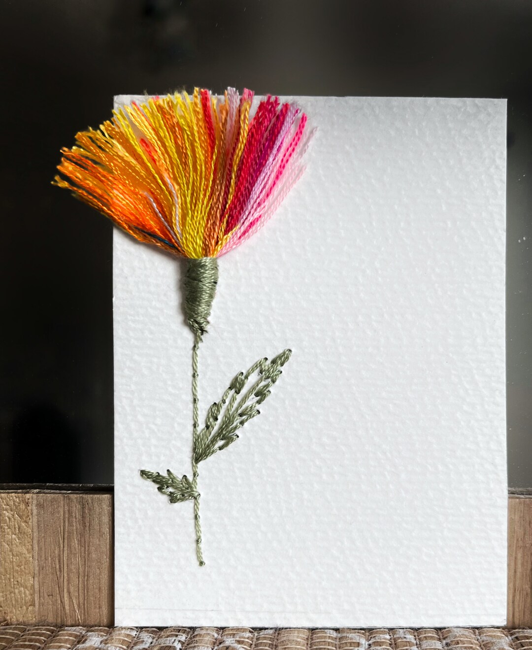 Hand Embroidered Cards: Simple Series - Etsy