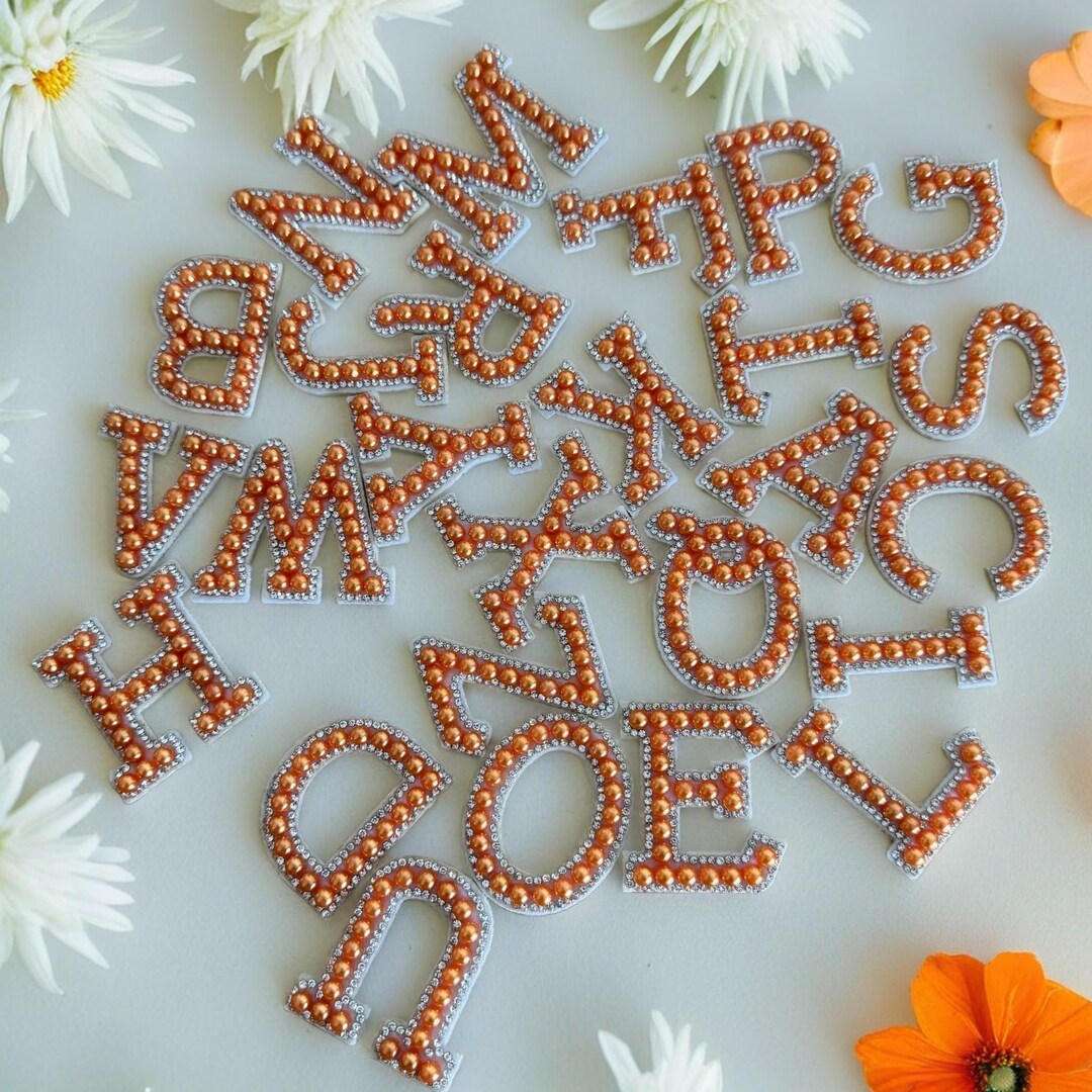 Pearl Patches Alphabet Patches,rhinestone Pearl Alphabet Patch,,26 ...