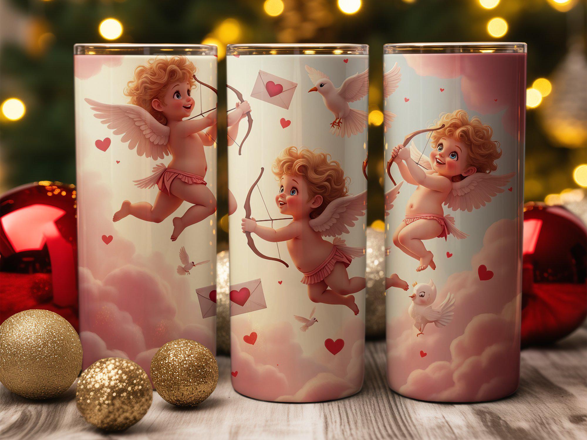 Cute Cherubs Digital PNG Overlay for Tumblers, Cupid Angel Cloud Scene ...