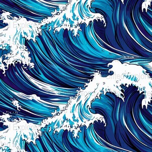 Blue Ocean Waves Tumbler Wrap: 20oz PNG Design (digital Download) - Etsy