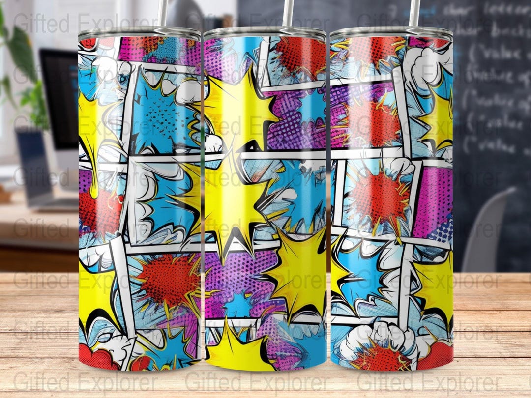 Comic Book Tumbler Wrap: Superhero Design, 20oz PNG (digital Download ...