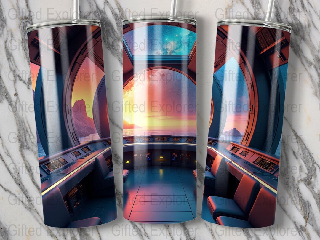 Sci-fi Spaceship Cockpit Digital Art Tumbler Wrap 20oz Sublimation ...