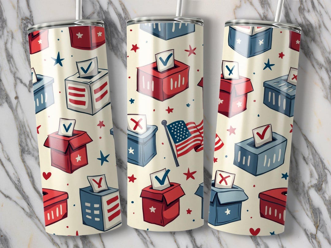 Voting Theme Tumbler Wrap, Patriotic Digital Download, 20oz Tumbler PNG ...