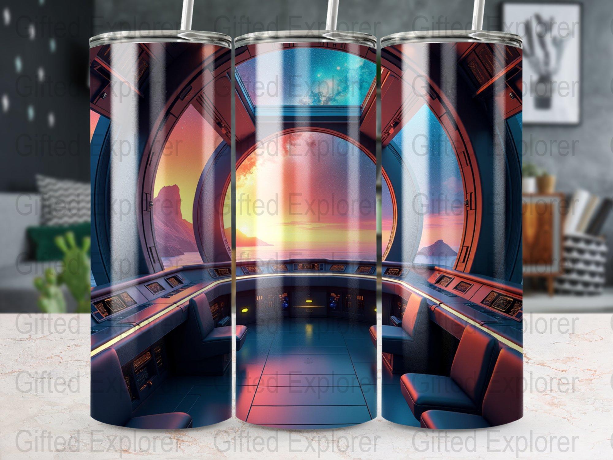 Sci-fi Spaceship Cockpit Digital Art Tumbler Wrap 20oz Sublimation ...