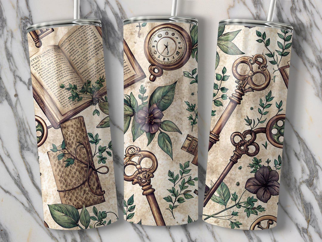 Vintage Steampunk Tumbler Wrap Digital Download, Victorian Keys and ...