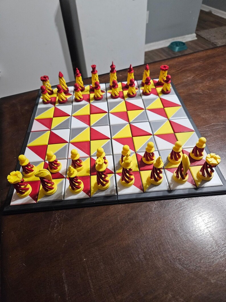 Kansas City Chiefs Chess Set With Board, Team Color Customizable, NFL ...