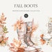 Watercolor Autumn Clipart, Fall Boots Clipart, Autumn Rain Boots ...