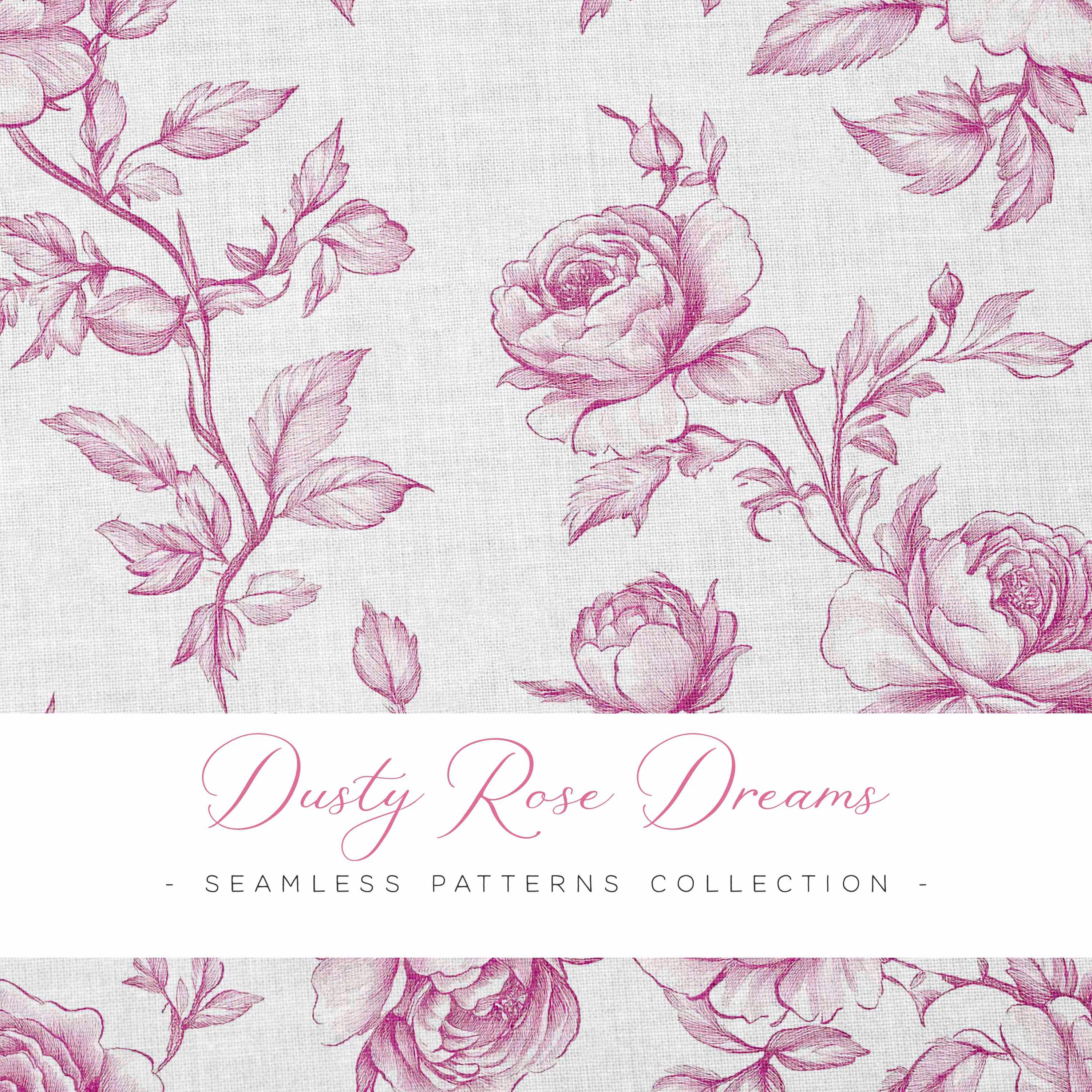 Chinoiserie Floral Seamless Patterns, Vintage Floral Patterns, Dusty ...
