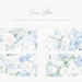 Dusty Blue Floral Seamless Patterns: Watercolor Roses (digital Download ...