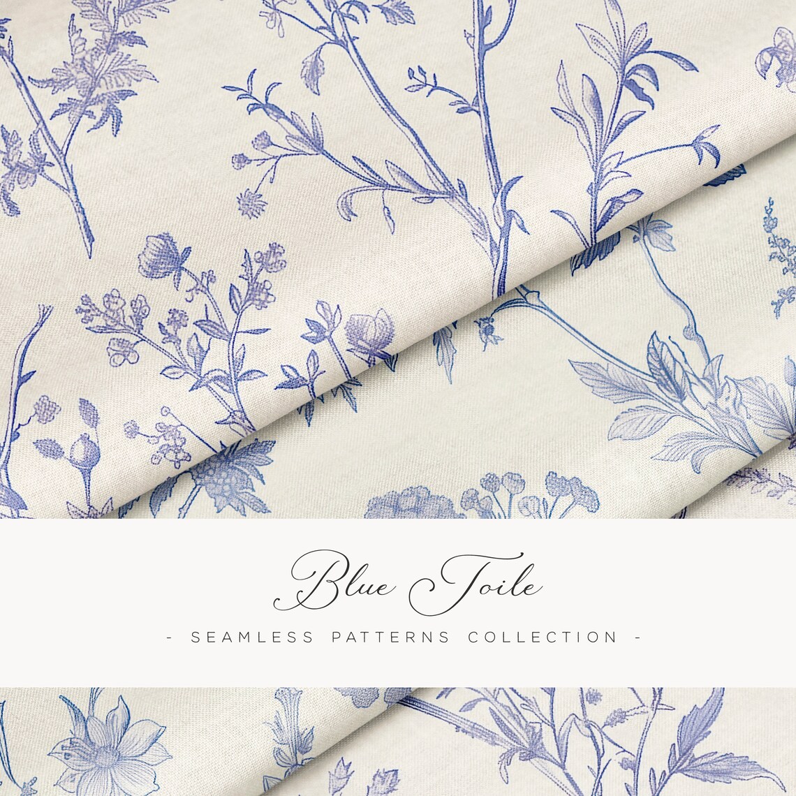 Chinoiserie Wildflower Seamless Patterns, Vintage Floral Patterns, Chinoiserie Digital Papers ...