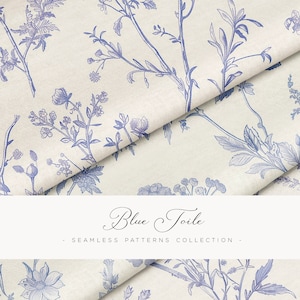 Chinoiserie Wildflower Seamless Patterns: Vintage Floral Digital Papers ...